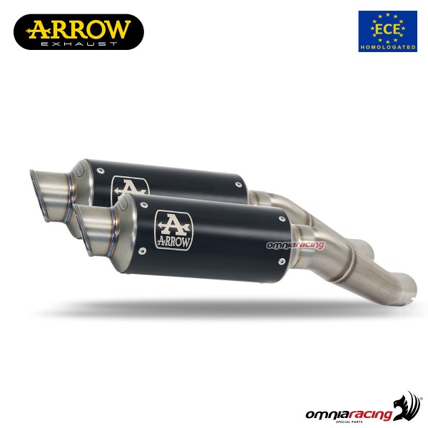 Arrow Pair of Exhausts Gp2 Slip-ons Inox Dark Approved for Ducati