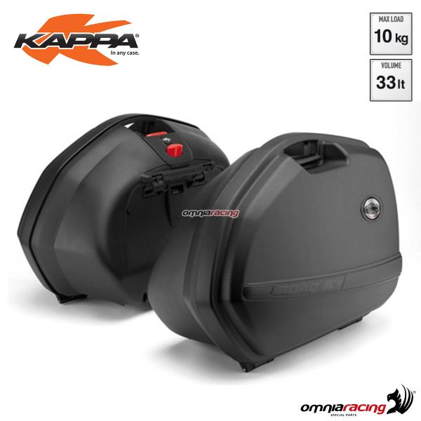Pair of Side Suitecase Kappa K33n Monokey Volume 33 Liter Abs with