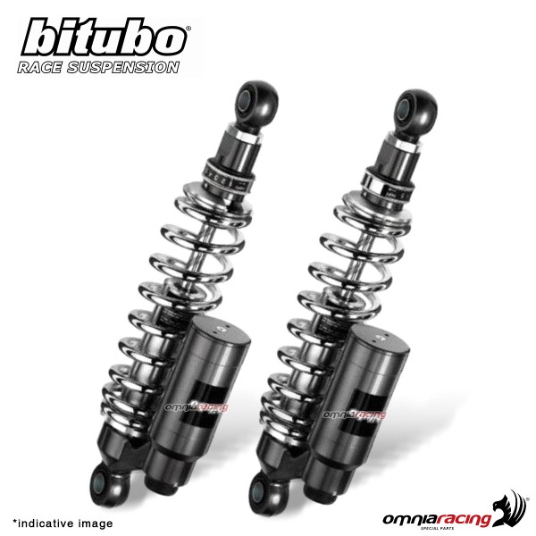 Pair of Bitubo Wmt0 350mm Chromed Shock Absorbers Harley Davidson