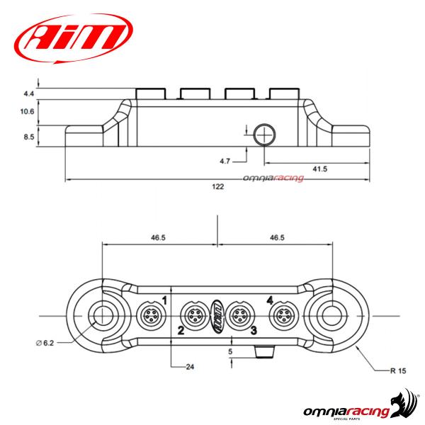 Aim Data Hub Link Multiplier with 4 Can Inputs and with 40cm Cable