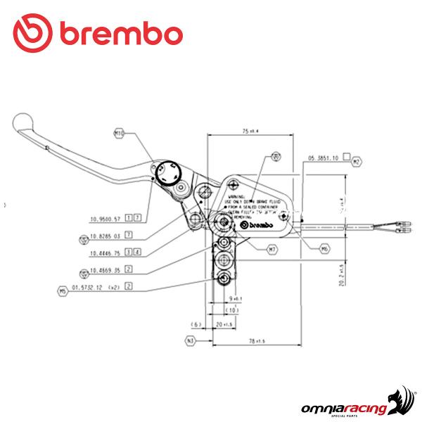 Axial Clutch Master Cylinder Brembo Pscmcl12 Gold Body and Silver