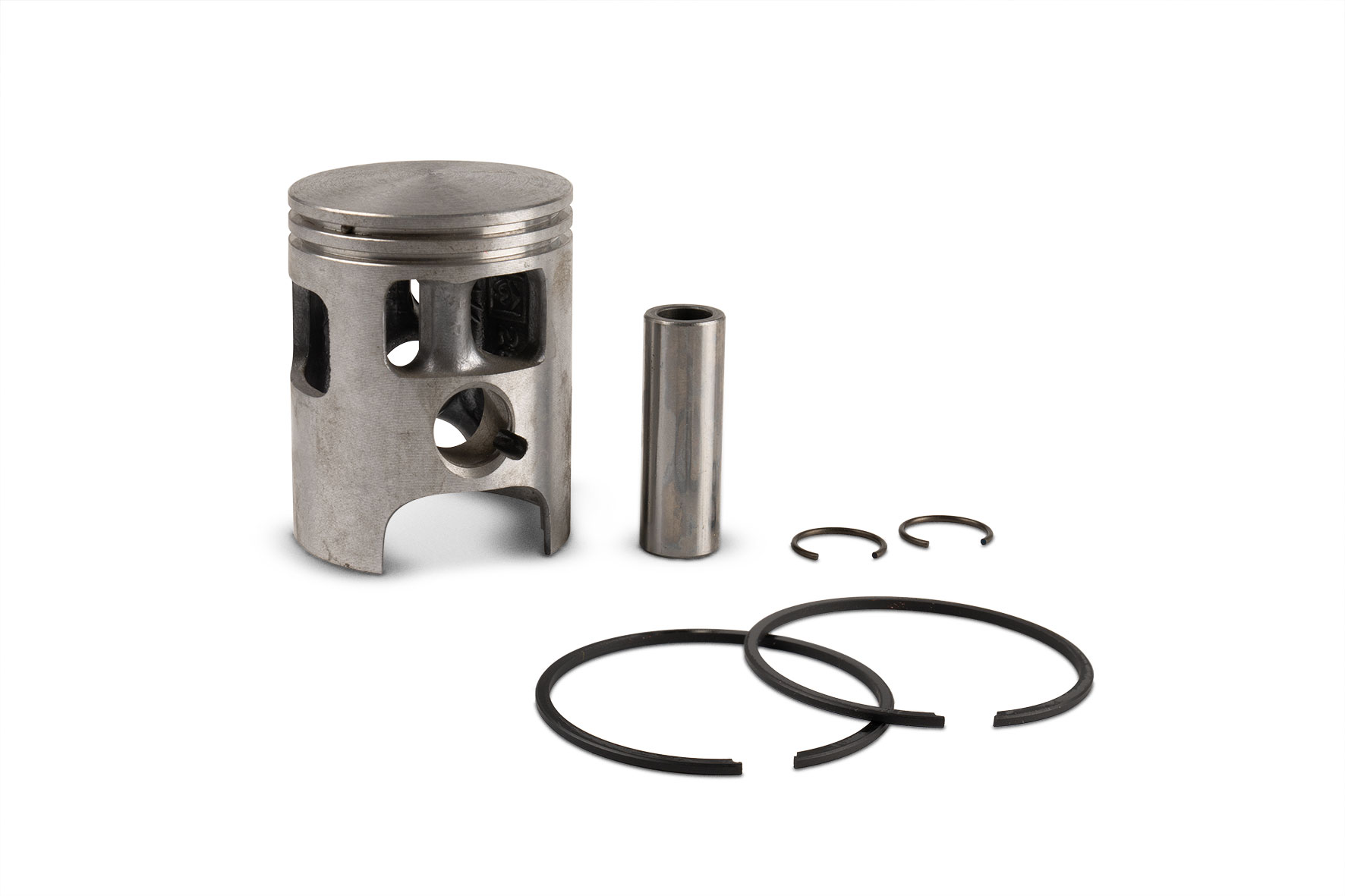 Malossi Piston 2T D 43 4 Pin D 12 and 2 Rectangular Segments Piaggio