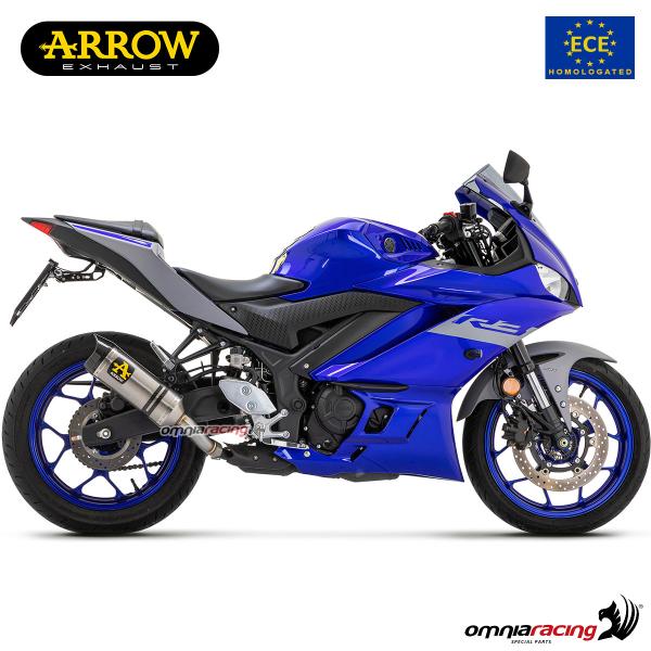Arrow Exhaust Thunder Slip-on Titanium Approved for Yamaha R3 2022