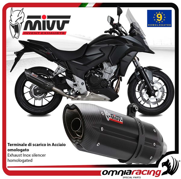 Mivv Exhaust Slip-on Suono Approved Black Steel Honda Cb500x 2016