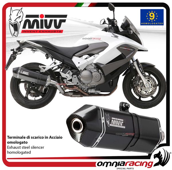 Mivv Exhaust Slip-on Speed Edge Approved Black Steel Honda Crossrunner