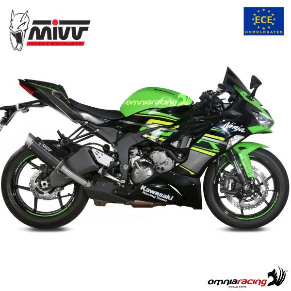 Mivv Exhaust Slip-on Gppro Approved Black Steel Kawasaki Zx6r Ninja