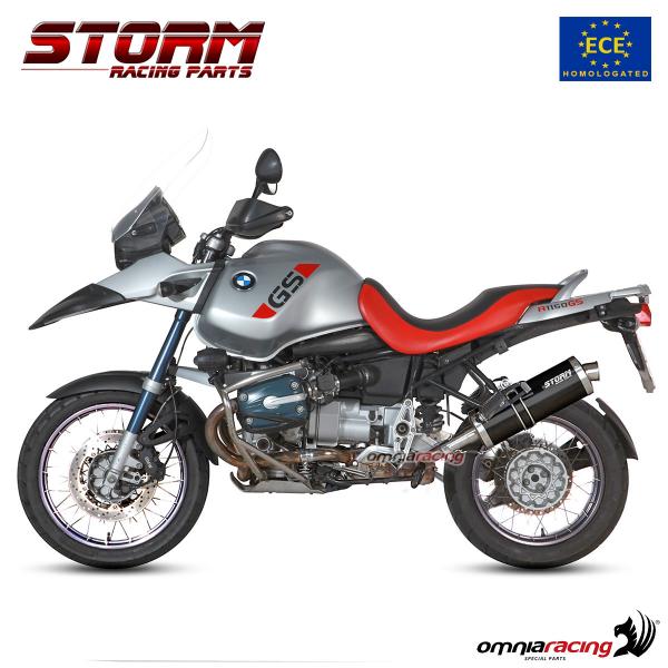 Homologated Storm Oval Black Steel Exhaust for Bmw R1150gs 1999