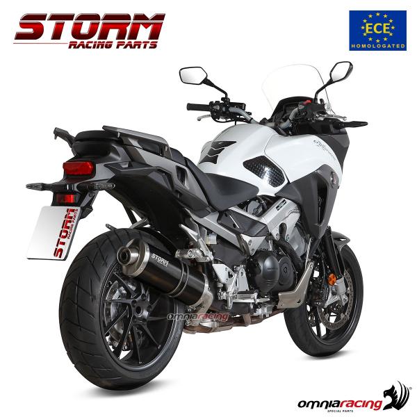 Homologated Storm Oval Black Steel Exhaust for Honda Crossrunner 2015 ...