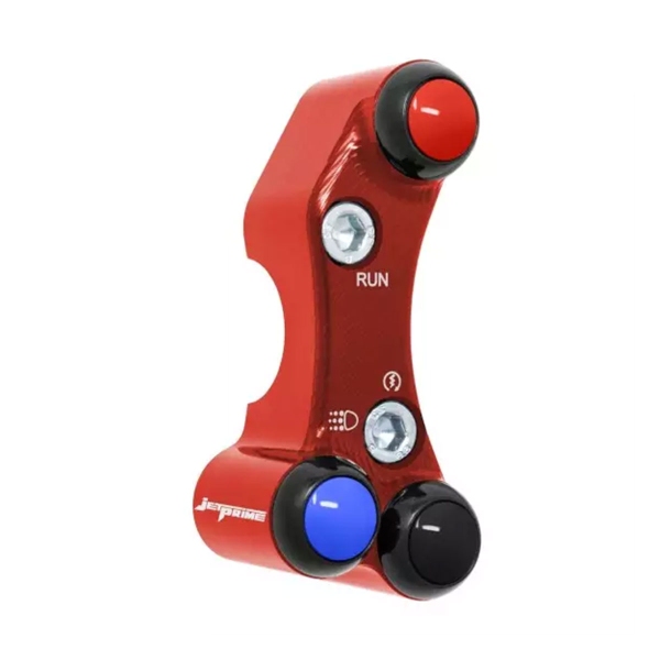 Jetprime Right Handlebar Switches Brembo Pump 3 Button Red Aluminum