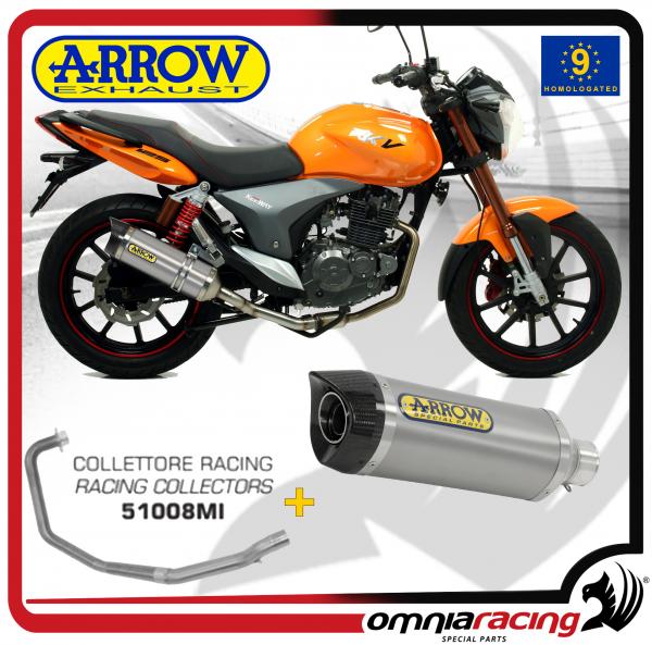 Arrow Full Exhaust System Street Thunder Titanium for Keeway Rkv 125 ...
