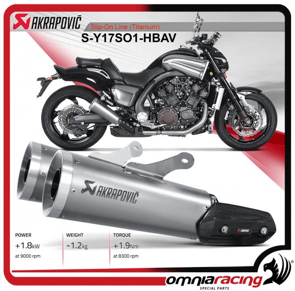 Akrapovic Slip On Titanio per Yamaha VMax 1700 2009 09 Terminali di ...