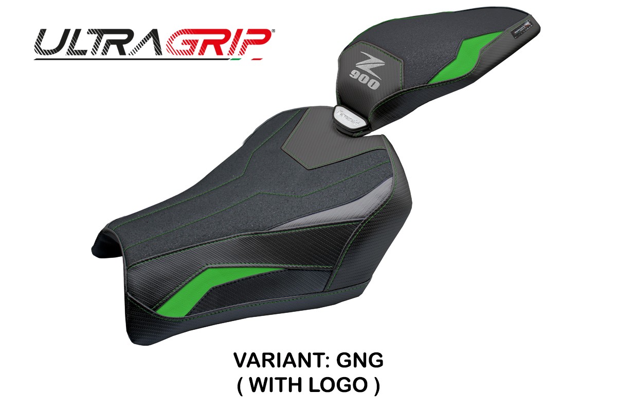 Rivestimento sella TPZ Uchiko Ultragrip Logo Verde-Grigio Kawasaki